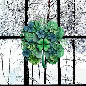 Shamrock Collection of Shamrocks Stained Glass Window Cling to ...