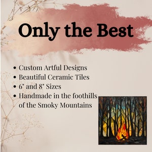 Animal Forest Bonfire Stained Glass Look Art on Glossy Ceramic ...