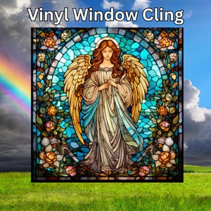 Angel Stained Glass Window Cling Religious Art Christian Art Faux ...