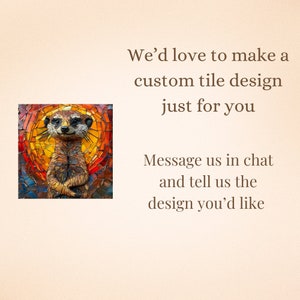 Meerkat Stained Glass Look Art on Glossy Ceramic Decorative Tile ...