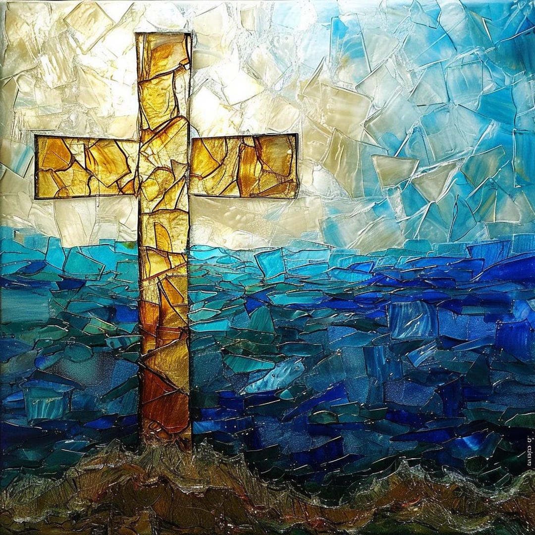 Christian Cross Ceramic Tile Wall Art Decorative Tile Unique Home Decor ...