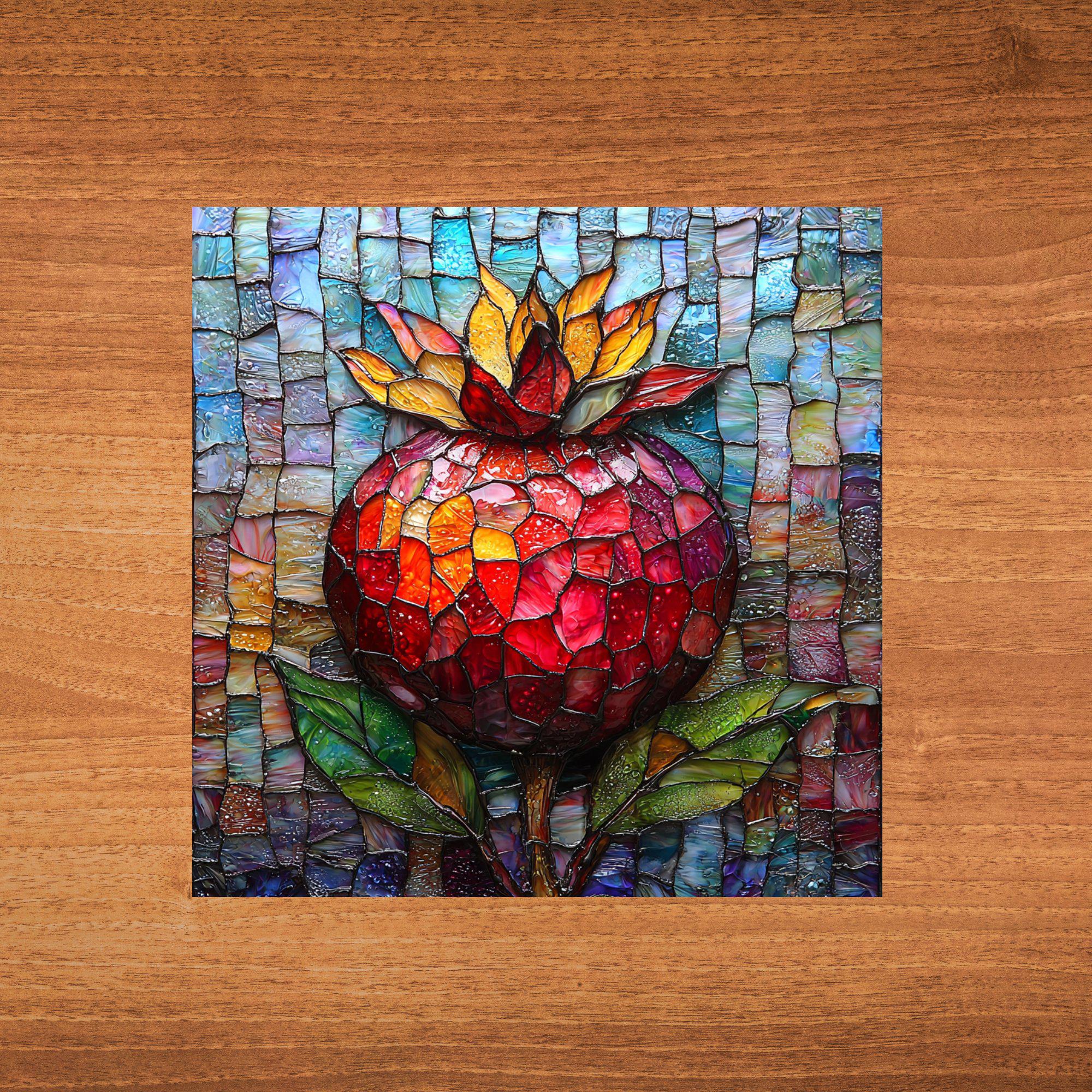 Pomegranate Ceramic Art Tile Decor for Kitchen Bedroom Bookshelf Book ...
