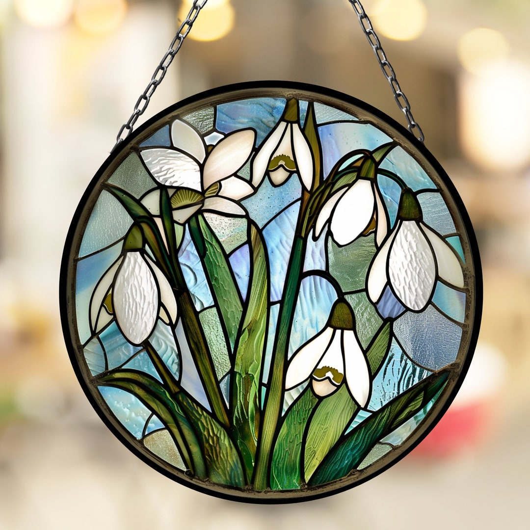 Snowdrop January Beautiful Birth Month Suncatcher for Mothers Day ...