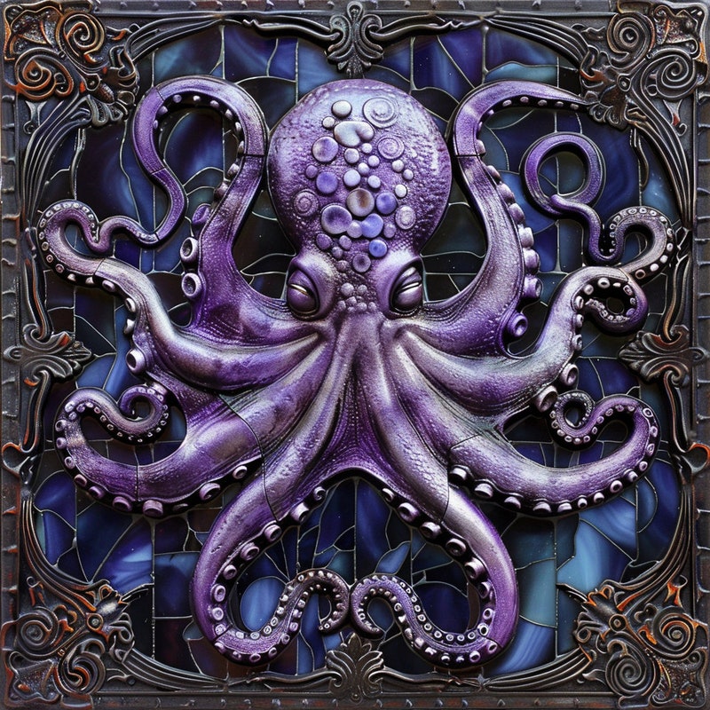 Purple Octopus - Etsy