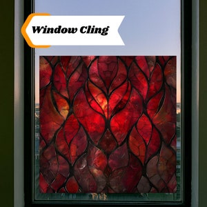 Cardinal Red Stained Glass Window Cling Gothic Decor Sticker Decal ...