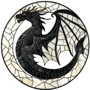 Dragon Stained Glass Window Cling Decal Sticker Window Film Dragoncore ...