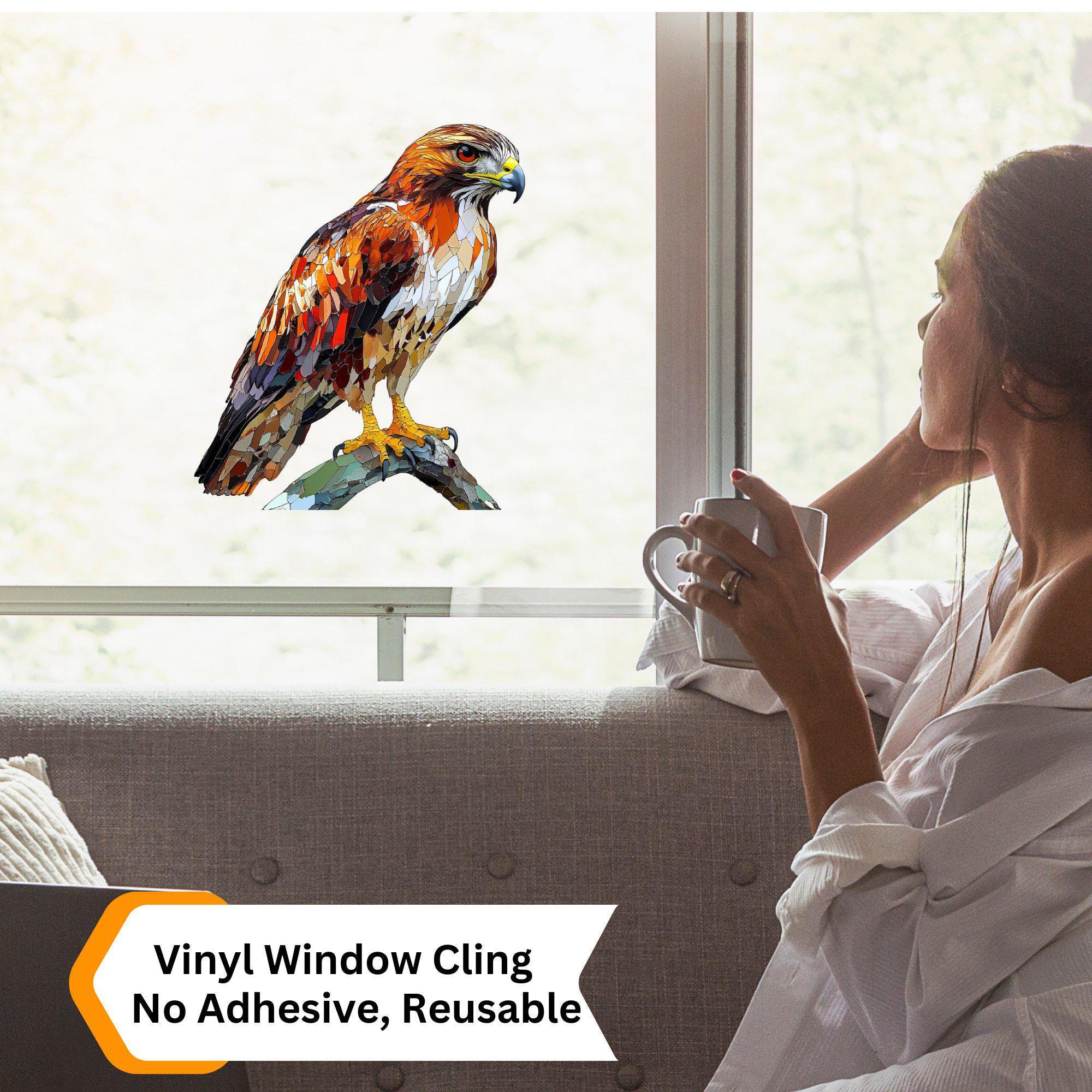 Red-tailed Hawk Window Cling Sticker Decal Window Film Gift for Bird ...