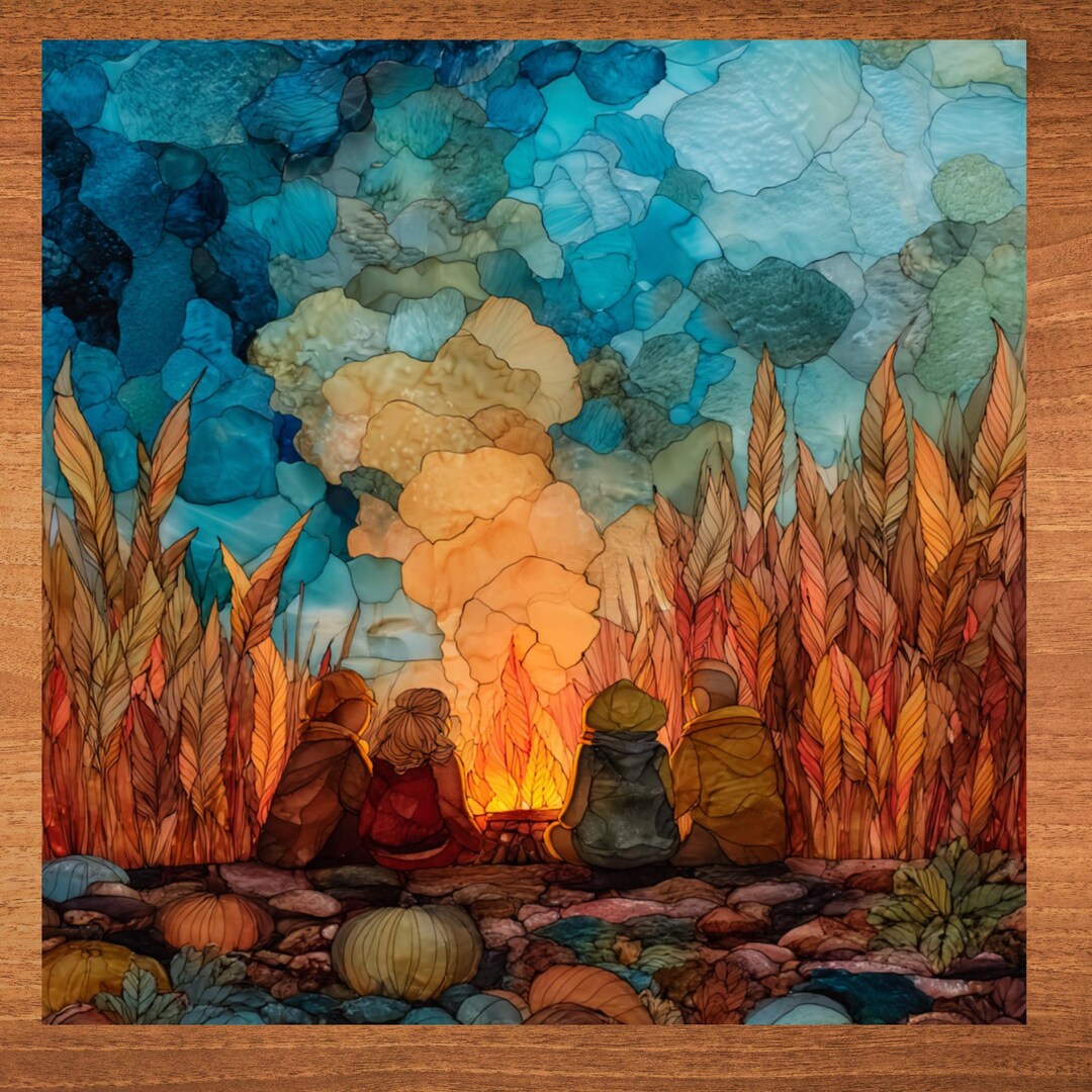 Bonfire Harvest Feast Decorative Art Tile - Ceramic Tile Infused With ...