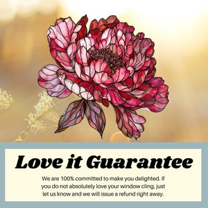 Peony Stained Glass Window Cling Beautiful Flower Window Artwork Window ...