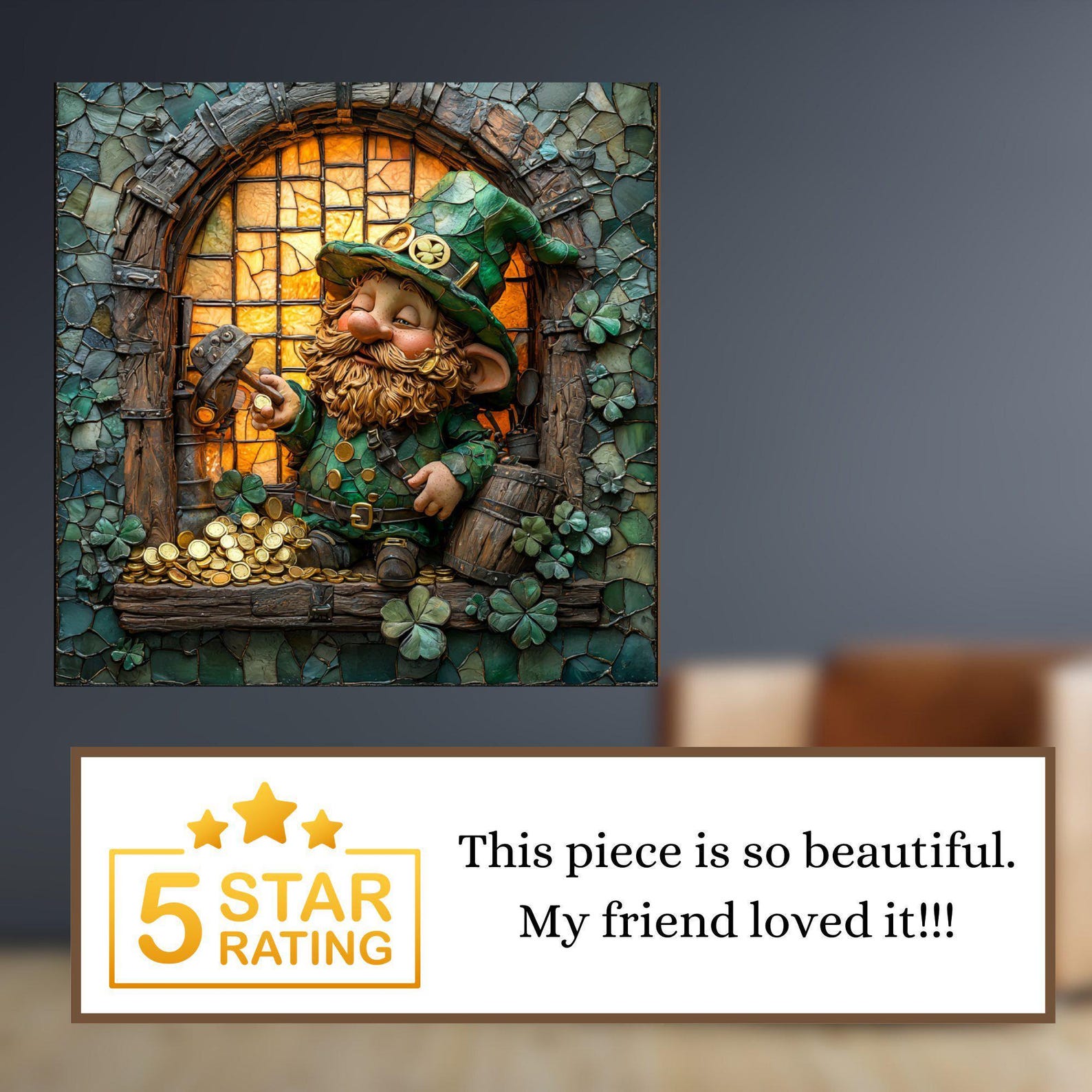 Leprechaun Workshop Ceramic Art Tile Artful Bookshelf Book Nook Wall ...