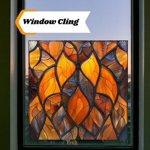 Copper Ember Stained Glass Window Cling Gothic Decor Sticker Decal ...