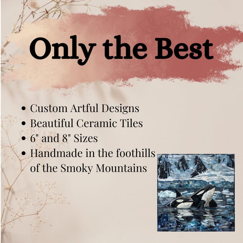 Orca Pod Stained Glass Look Art on Glossy Ceramic Decorative Tile Gift ...