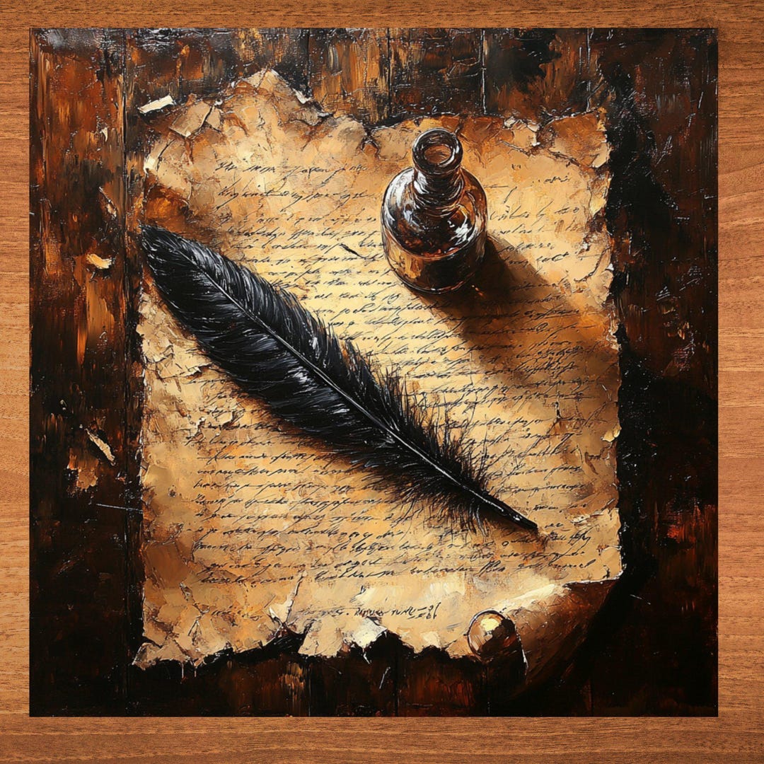 Black Raven Quill Book Nook Ceramic Art Tile Decor for Book Lover ...