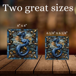 Blue Dragon Art Nouveau Ceramic Art Tile Decorative Glossy Tile for ...