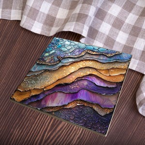 Abalone Stone Ceramic Art Tile Decor for Kitchen Bedroom Bookshelf Book ...
