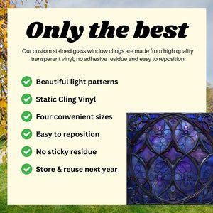 Blueberry Night Stained Glass Window Cling Gothic Decor Sticker Decal ...