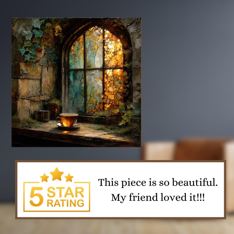 Tea by the Window Light Academia Fine Ceramic Art Tile Academia ...