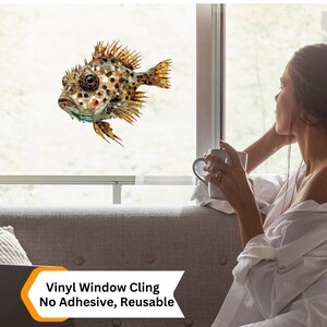 Pufferfish Stained Glass Window Cling Window Sticker Decal - No ...