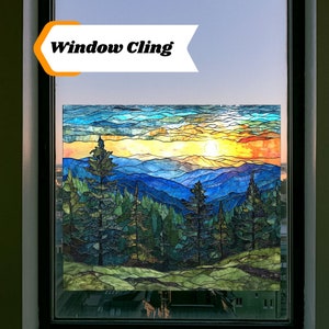 Great Smoky Mountains National Park Stained Glass Window Cling Decal ...