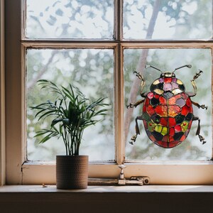Harlequin Ladybug Stained Glass Window Cling Sticker Decal Vinyl Window ...