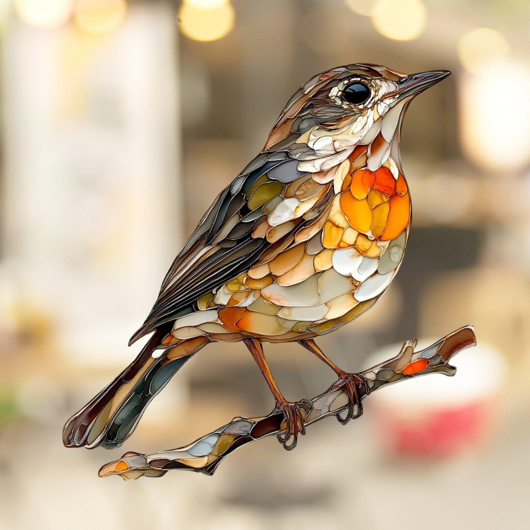 Hermit Thrush Window Cling Sticker Decal Window Film Gift for Bird ...