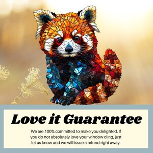 Red Panda Stained Glass Window Cling Window Sticker Decal - No Adhesive ...