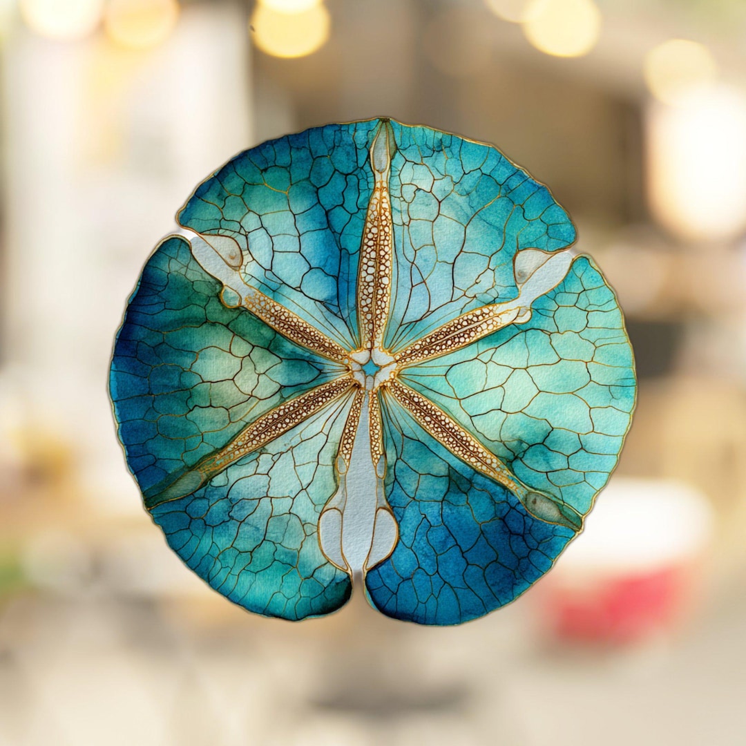 Sand Dollar Window Cling Stained Glass Look Decal Sticker Window Film ...