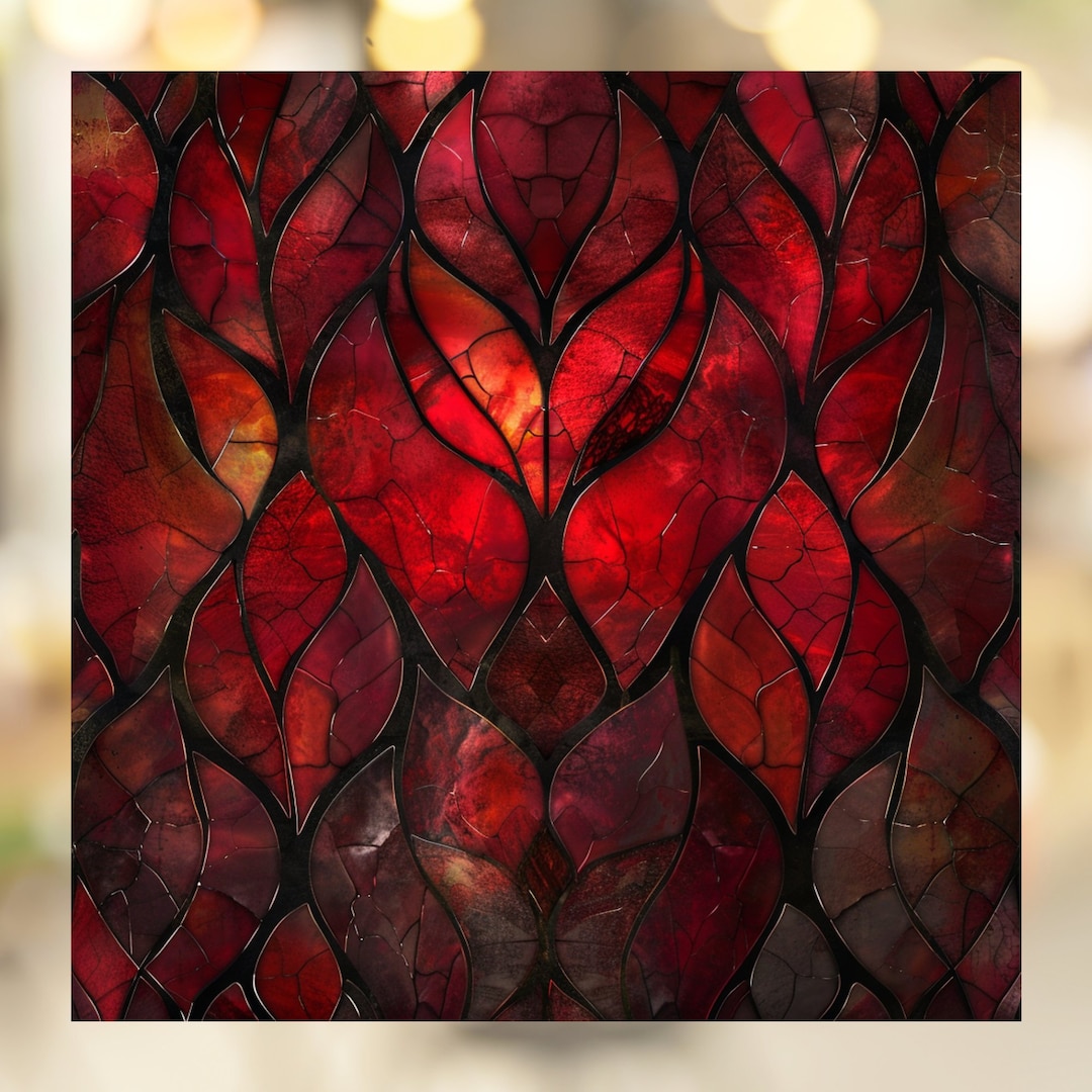 Cardinal Red Stained Glass Window Cling Gothic Decor Sticker Decal ...