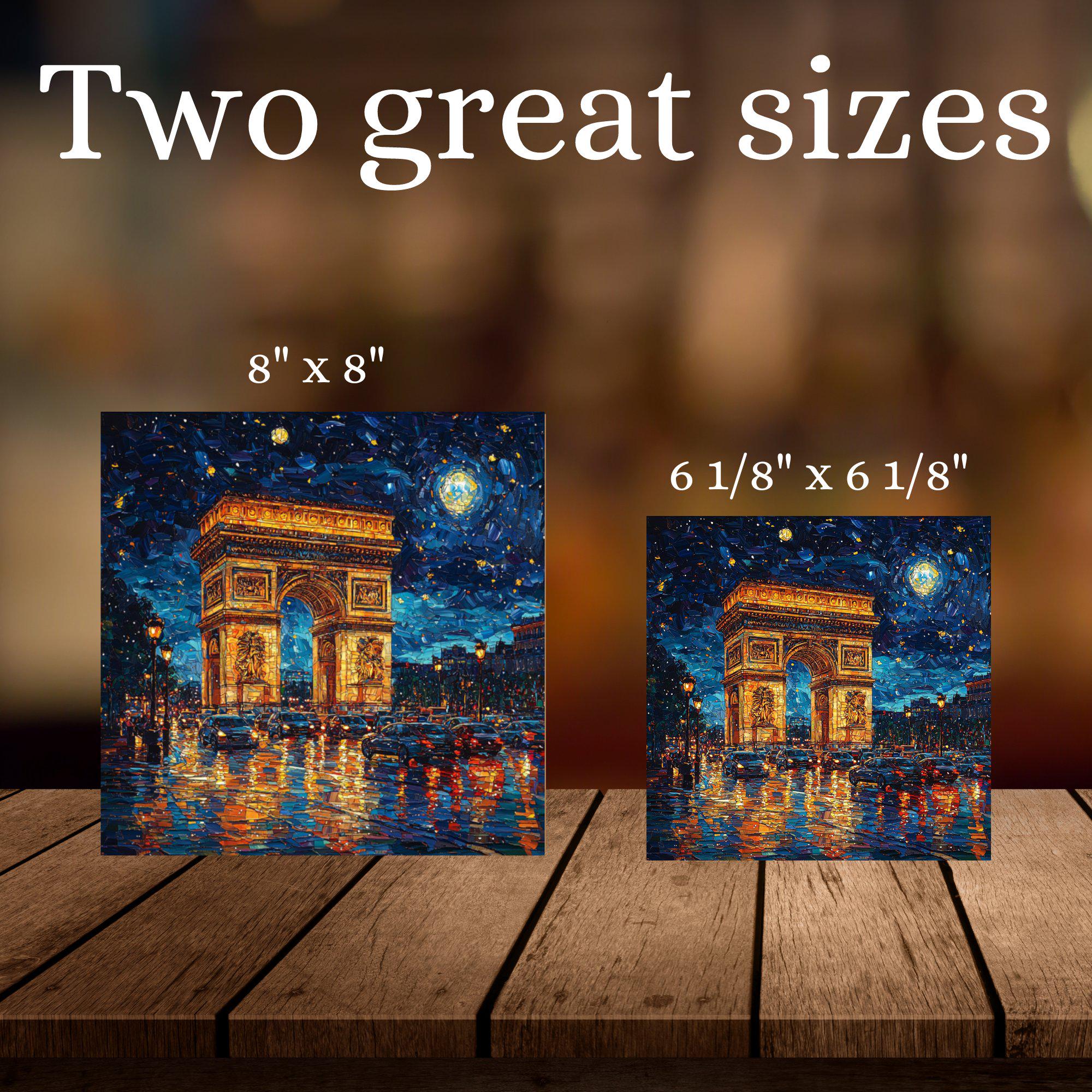 Arc De Triomphe at Night in Paris Ceramic Art Tile Glossy Tile Decor ...