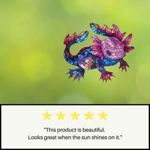Axolotl Colorful Stained Glass Axolotl Window Cling, Decorative ...