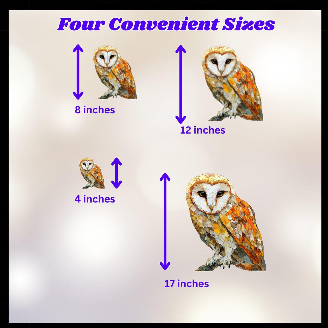 Barn Owl Window Cling Sticker Decal Window Film Gift for Bird Lovers ...