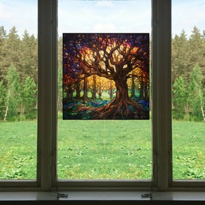 Banyan Tree Stained Glass Window Cling Lahaina Hawaii Banyan Tree ...