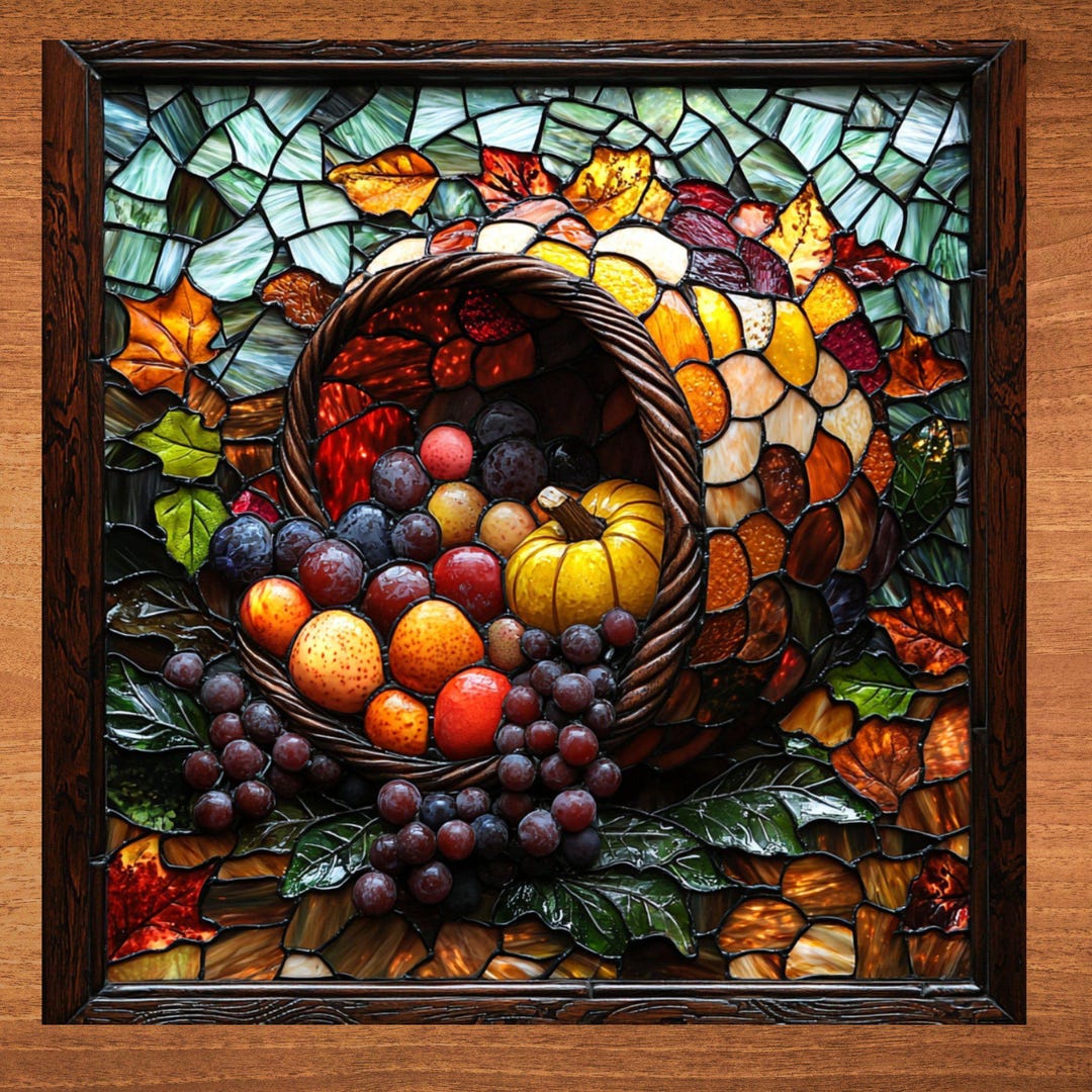 Cornucopia Ceramic Tile Art Book Nook Bookshelf Coffee Table Wall Decor ...