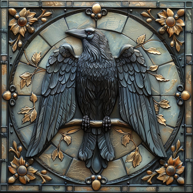 Raven Art 12x12 - Etsy