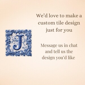 J Letter Monogram Ceramic Art Tile Grandmillennial Style Decor Home Art ...