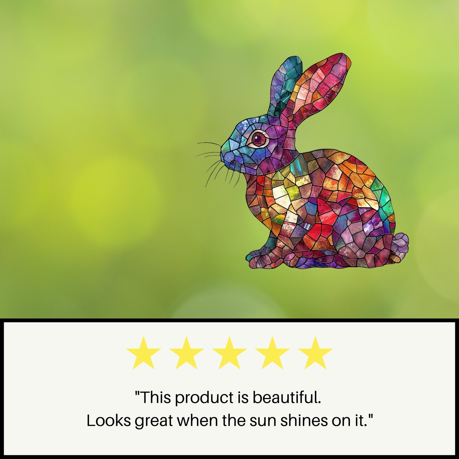 Easter Bunny Easter Stained Glass Window Cling Resurrection Day ...