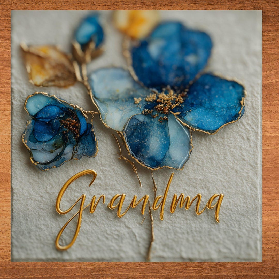 Grandma July Larkspur Ceramic Art Tile Customized With Birth Month ...