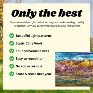 Badlands National Park Stained Glass Window Cling Decal Sticker Vinyl ...