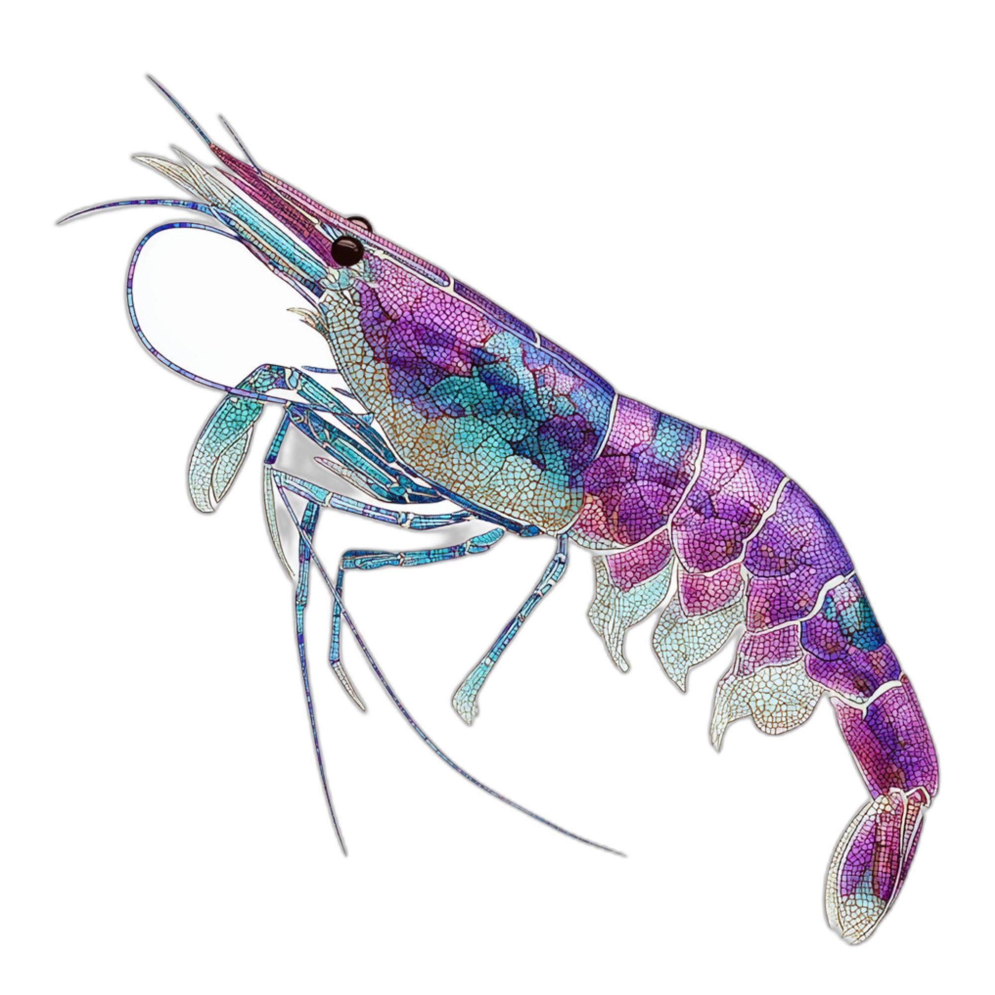Cleaner Shrimp Window Cling Stained Glass Look Decal Sticker Window ...