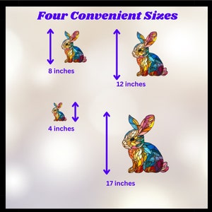 Bunny Stained Glass Window Cling Window Sticker Decal - No Adhesive ...