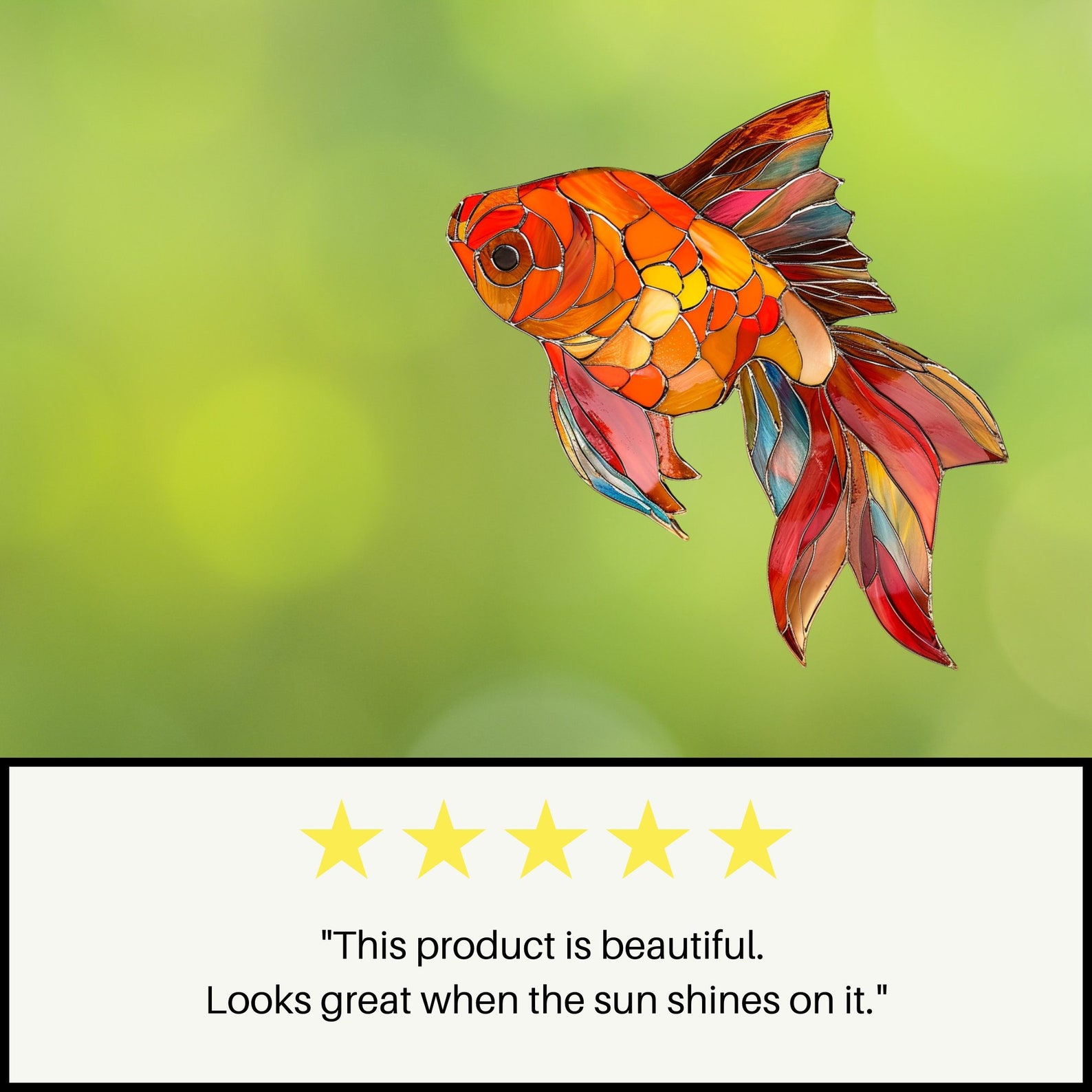 Goldfish Stained Glass Window Cling Window Sticker Decal No Adhesive ...
