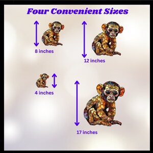 Capuchin Monkey Stained Glass Window Cling Window Sticker Decal - No ...