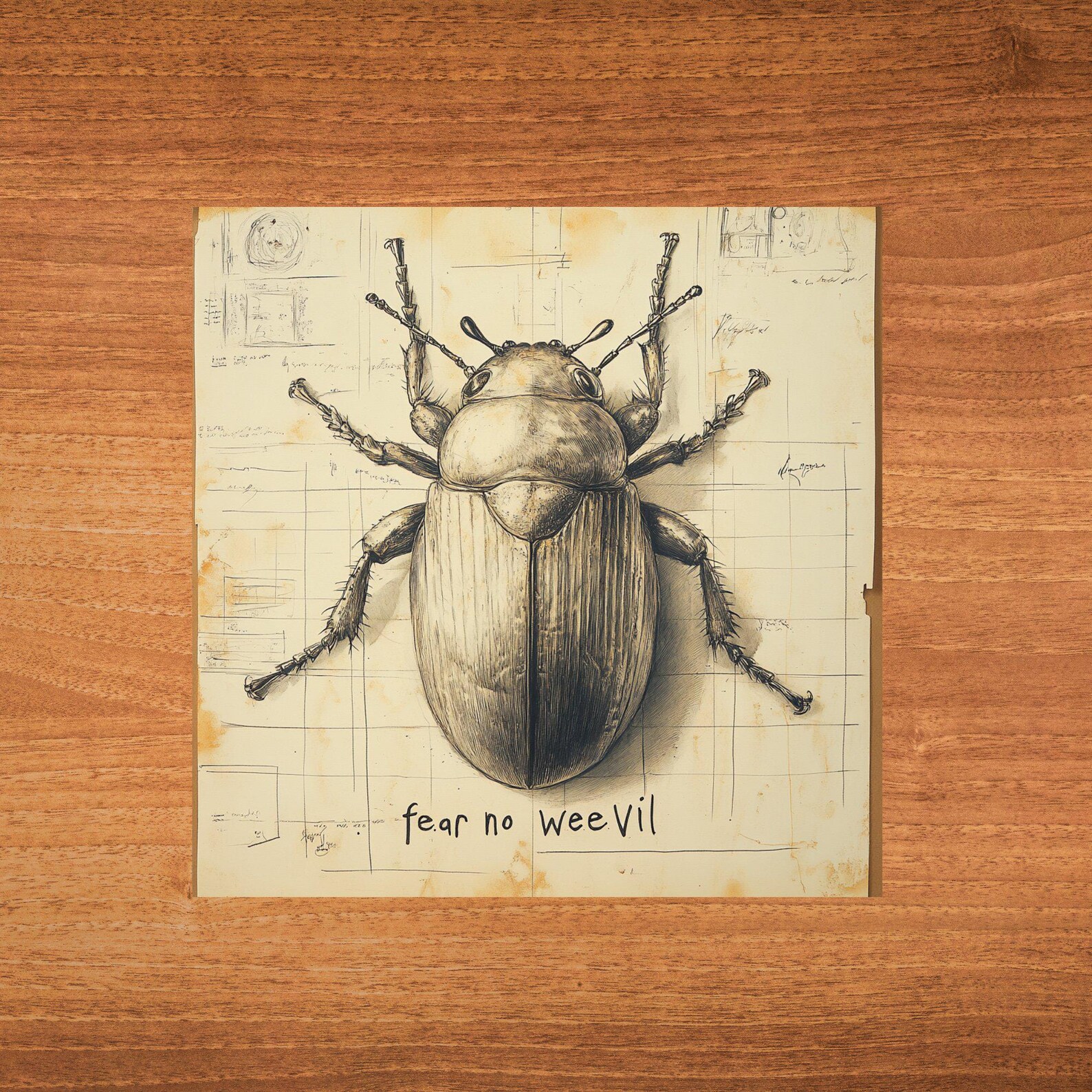 Fear No Weevil Ceramic Art Tile Decor for Kitchen Bedroom Bookshelf ...