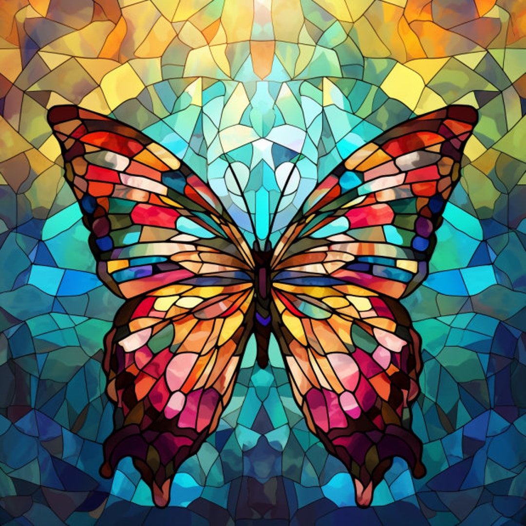 Butterfly Stained Glass Window Cling - Etsy