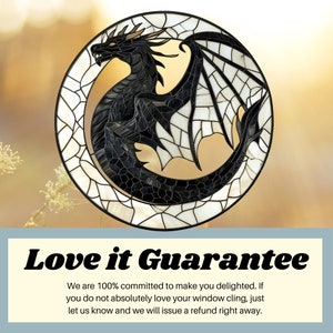 Dragon Stained Glass Window Cling Decal Sticker Window Film Dragoncore ...