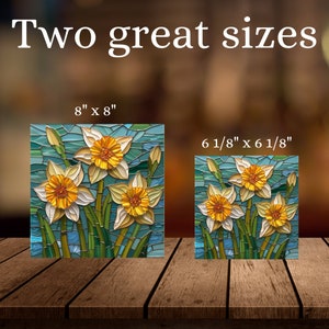 Daffodil March Ceramic Tile Wall Art Decorative Tile Unique Home Decor ...
