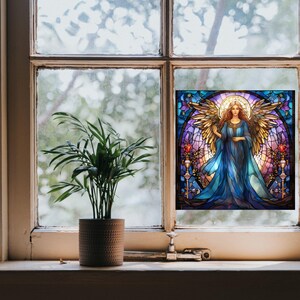 Angel Stained Glass Window Cling - Etsy
