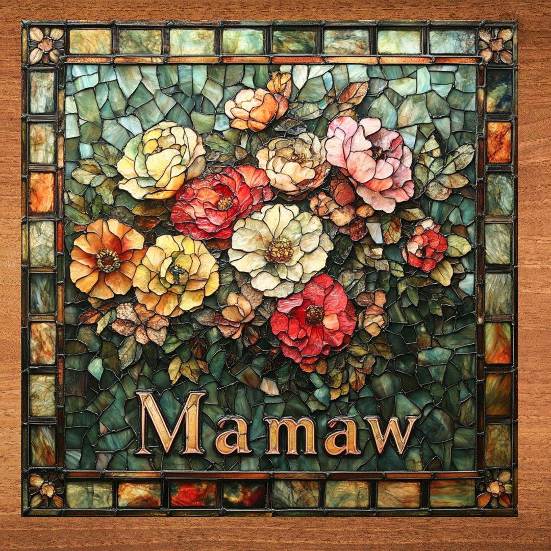 Mamaw Gift Floral Ceramic Art Tile Personalized Grandma Gift ...