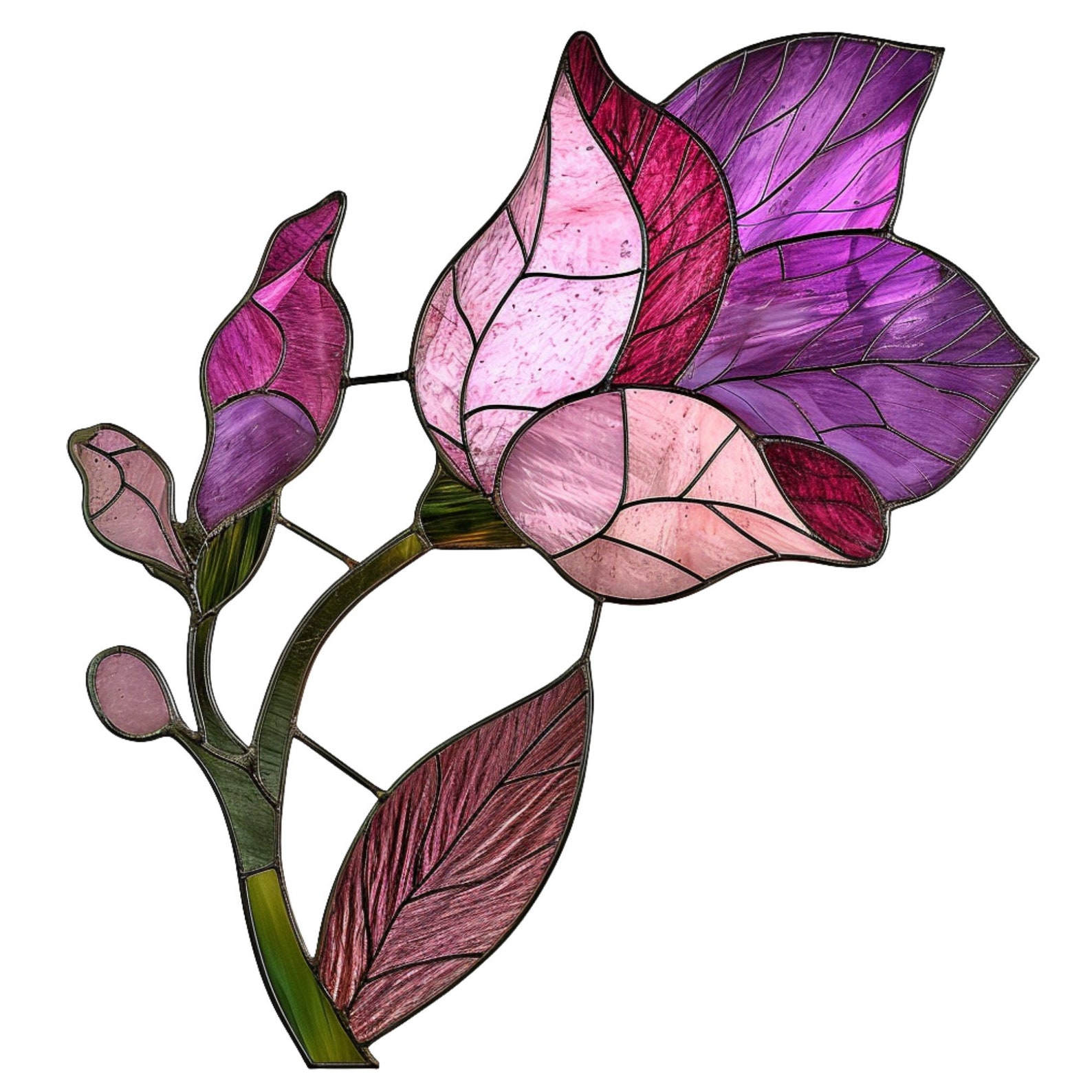 Cyclamen Stained Glass Window Cling Beautiful Flower Window Artwork ...