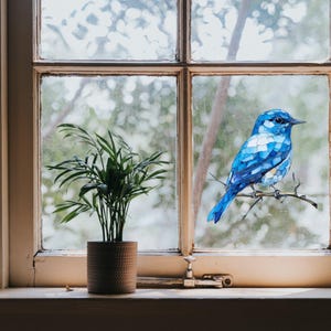 Mountain Bluebird Window Cling Sticker Decal Window Film Gift for Bird ...
